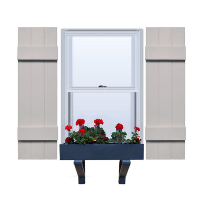 Vinyl | Joined Board & Batten Exterior Shutters | 10.5" Width | 3 Vert ...